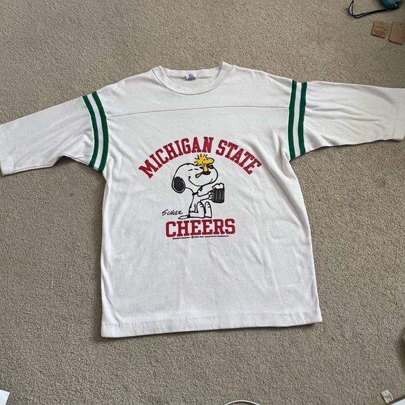 Artex | Shirts | Vintage 7s Artex Peanuts Michigan State Snoopy Cheers ...